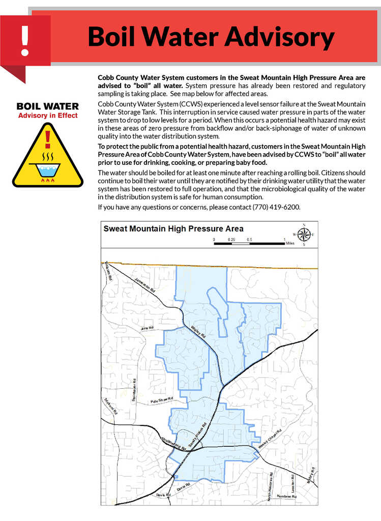 Boil water order issued for part of north central Cobb County - Cobb ...